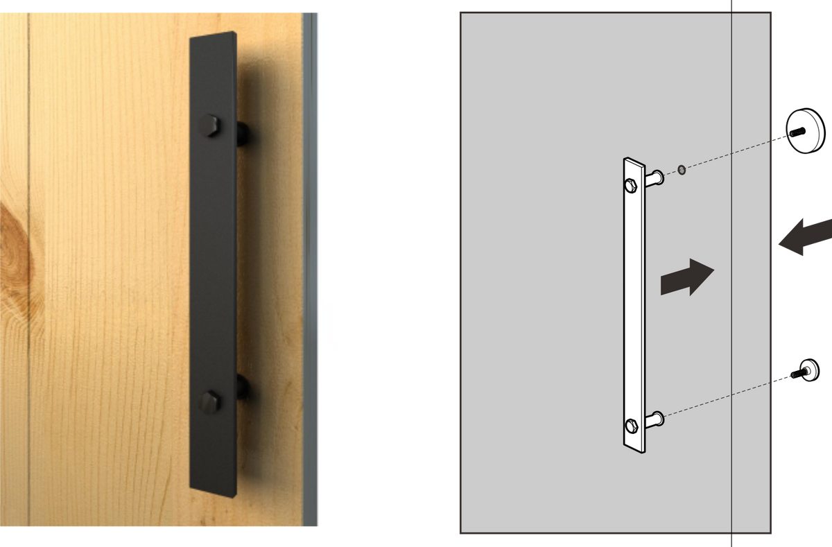 Double sided handle and finger pull combination - black steel – Viba ...